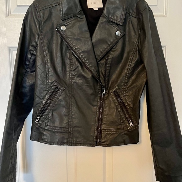 LOFT | Jackets & Coats | Treated Cotton Moto Jacket | Poshmark